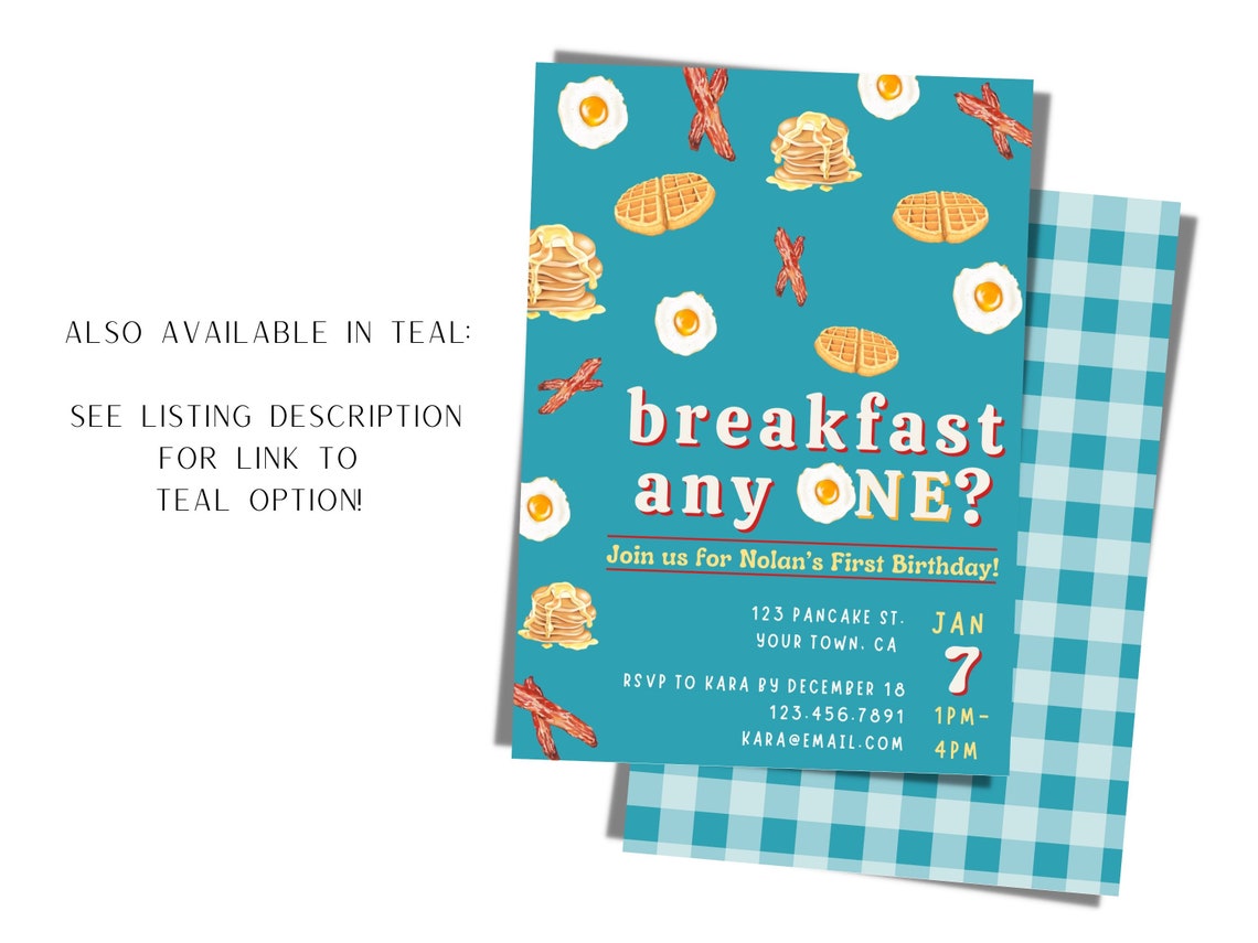Editable First Birthday Invitation Breakfast Anyone - Etsy