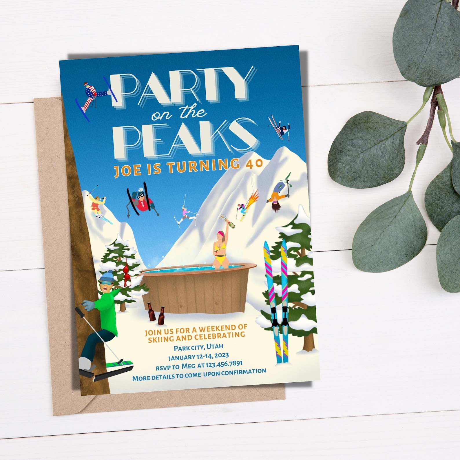 Ski Weekend Invitation, Winter Ski Trip, 80s Ski Birthday Weekend, Ski ...