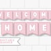 Printable Welcome Home Banner, Pink Gingham Pattern, PDF, PNG | New ...