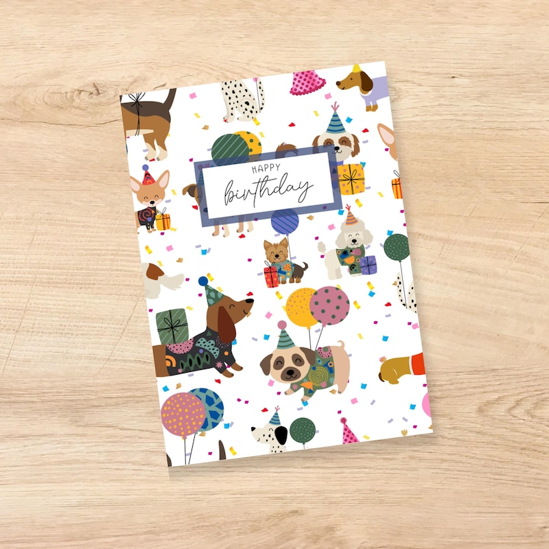 Puppy Birthday Card - Etsy