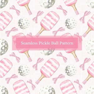 Seamless Pink Pickle Ball Pattern | Digital Paper, Prints, Art | Pickle ...