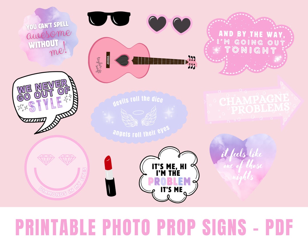 Printable Party Photo Prop Signs | Instant Download Swifitie Signs and ...