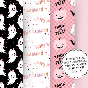 Seamless Pink Halloween Digital Paper Bundle | Instant Download ...