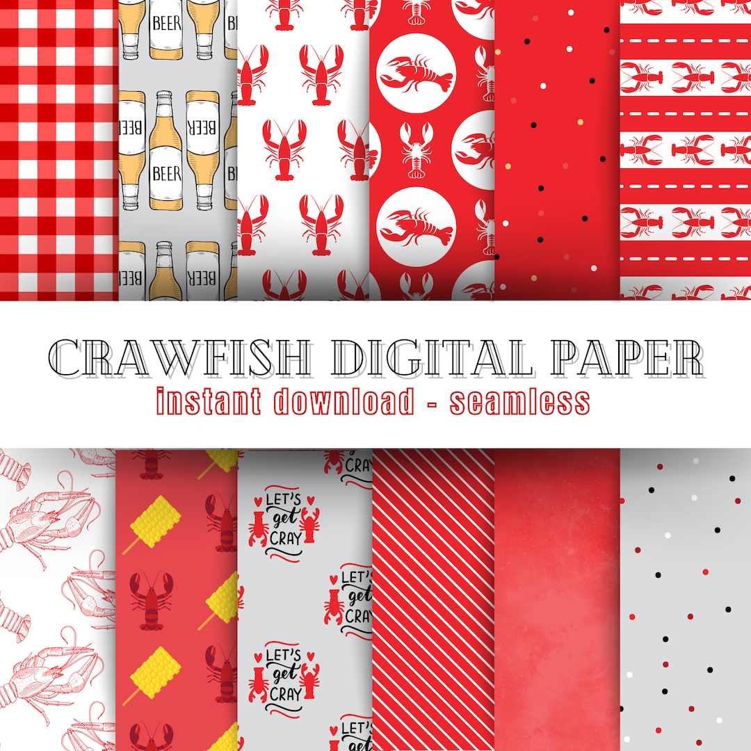Seamless Crawfish Boil Digital Paper Bundle | Scrapbooking, Crafting ...