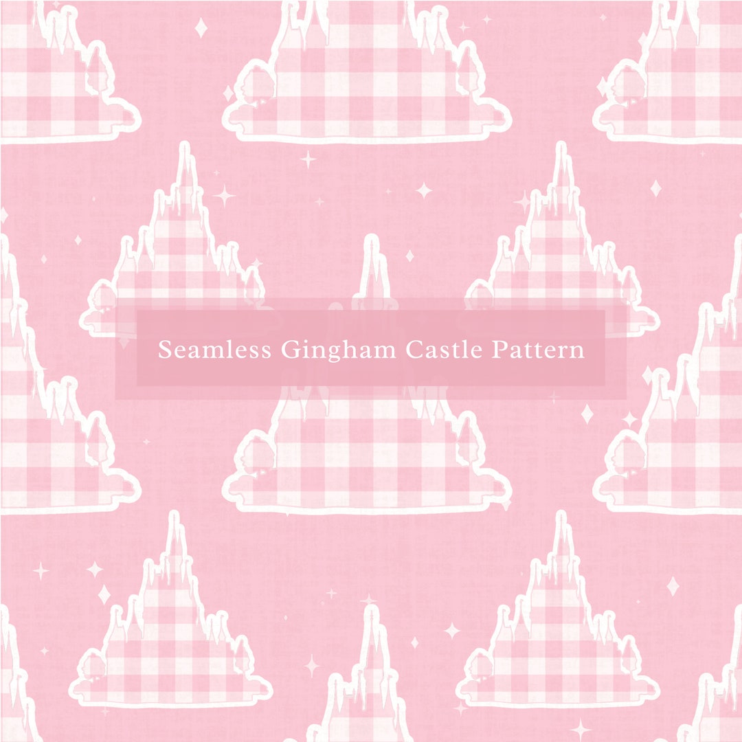 Seamless Gingham Castle Pattern | Instant Download Digital Paper Design ...