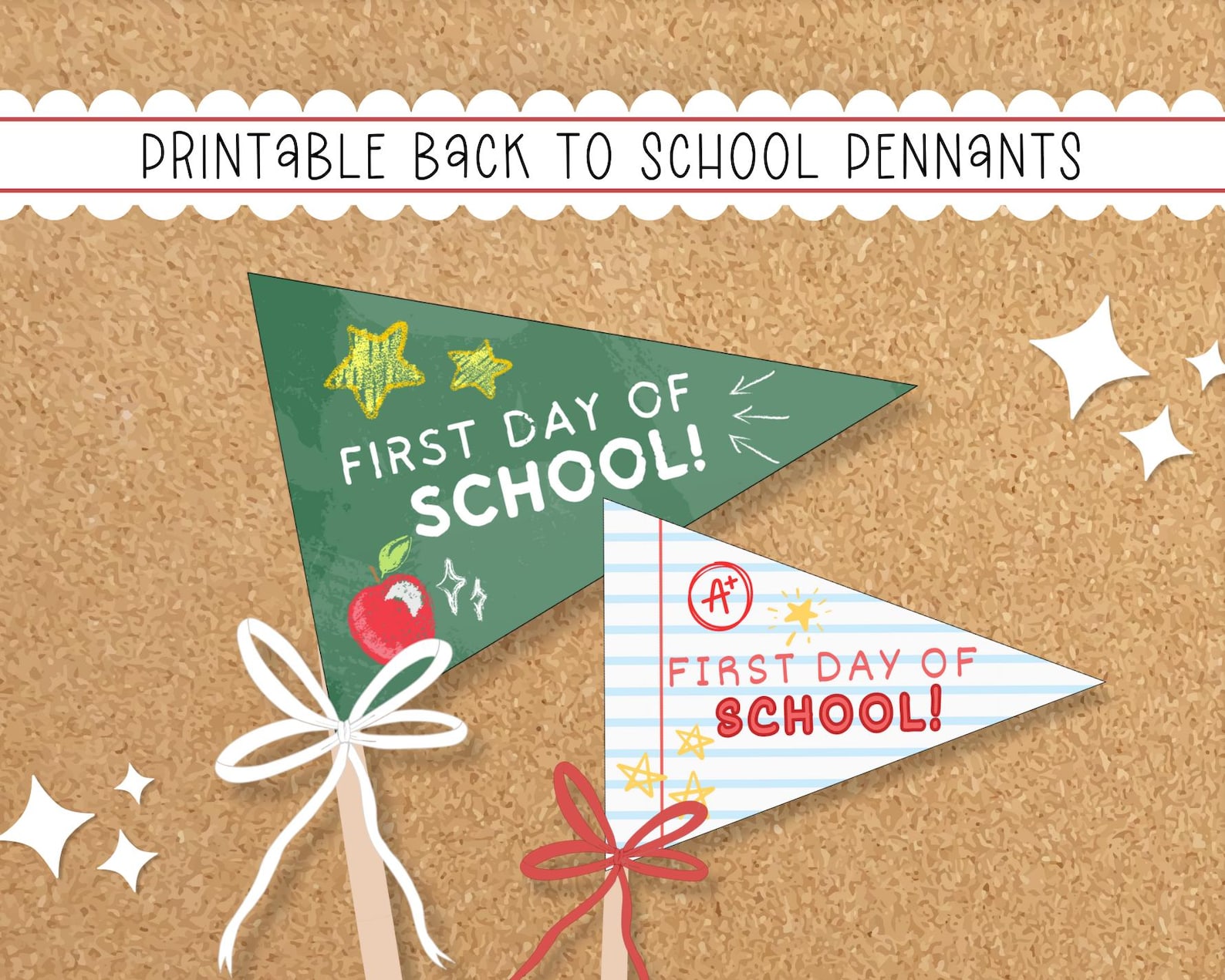 Printable First Day of School Pennant for Kids | Instant Download ...