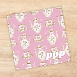 Seamless Tea Cup, Tea Pot Pattern | Tea Party Digital Paper for ...