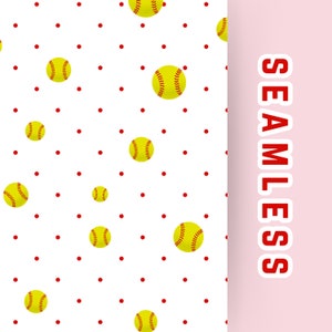 Seamless Softball Digital Paper Bundle | Instant Download Girly ...