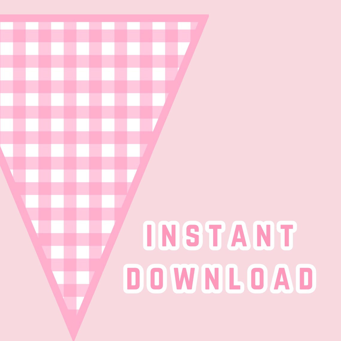 Printable Pink Gingham Banner Coquette Aesthetic, Preppy, Girly ...