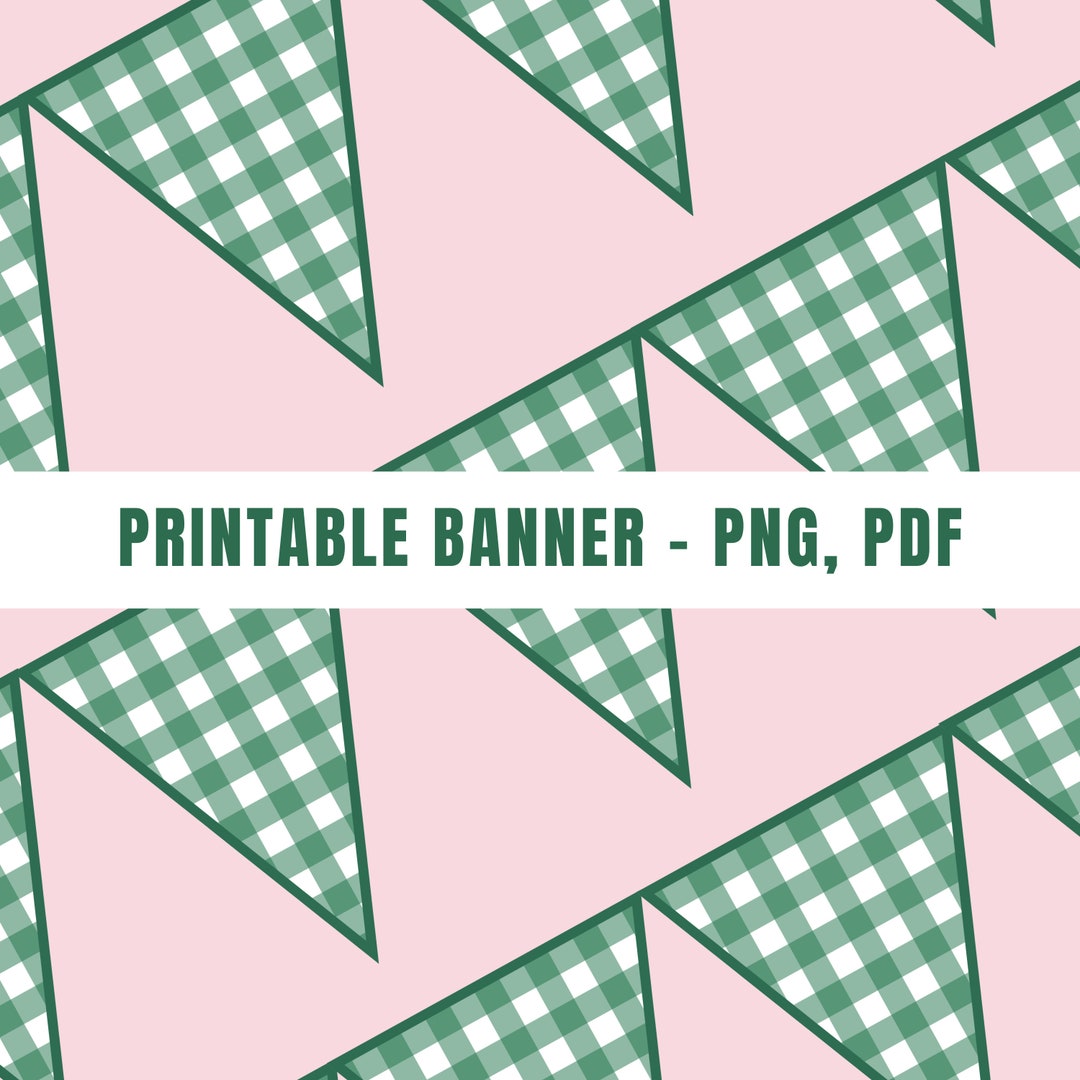 Printable Masters Theme Banner | Green Gingham Party Decorations | Golf ...