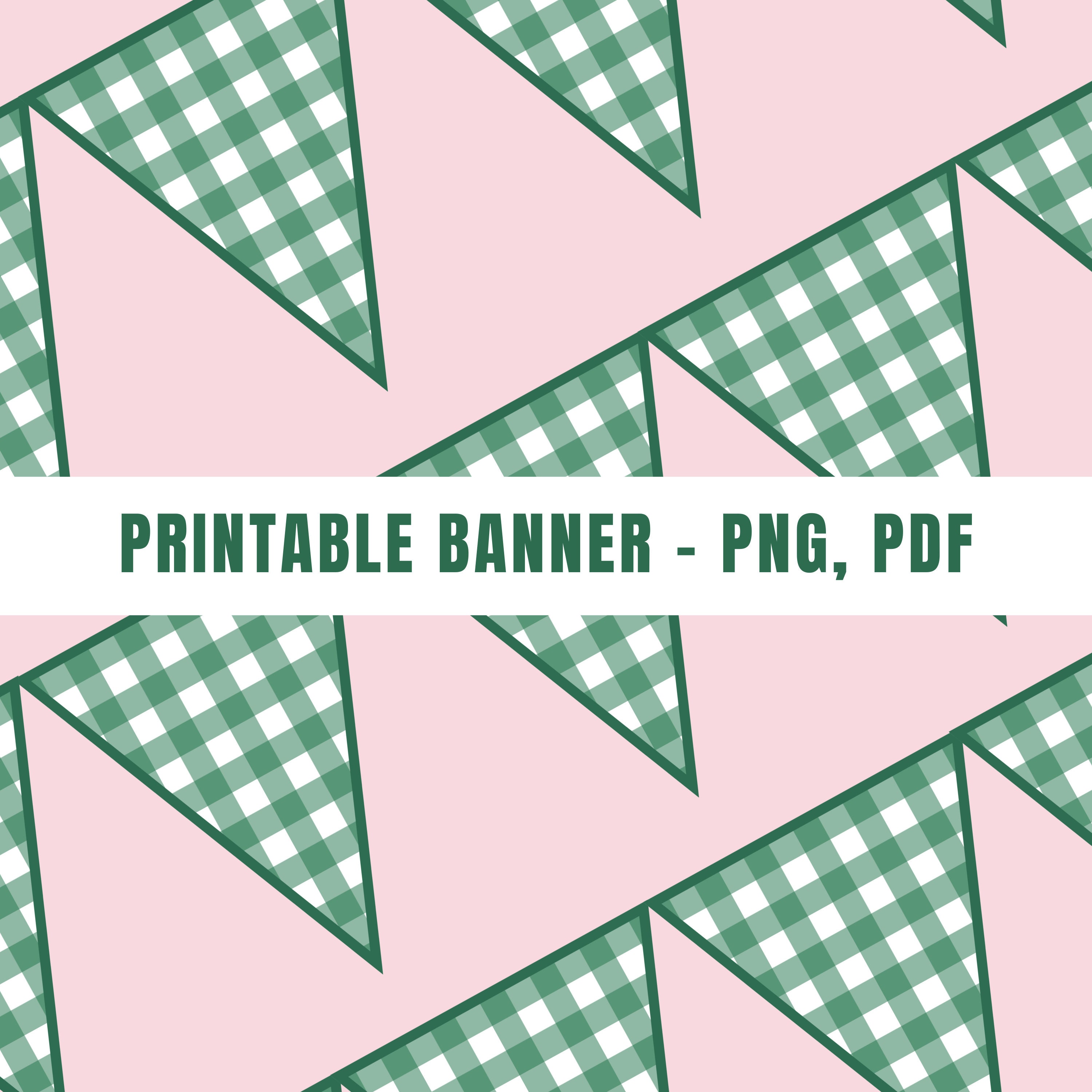 Printable Masters Theme Banner | Green Gingham Party Decorations | Golf ...