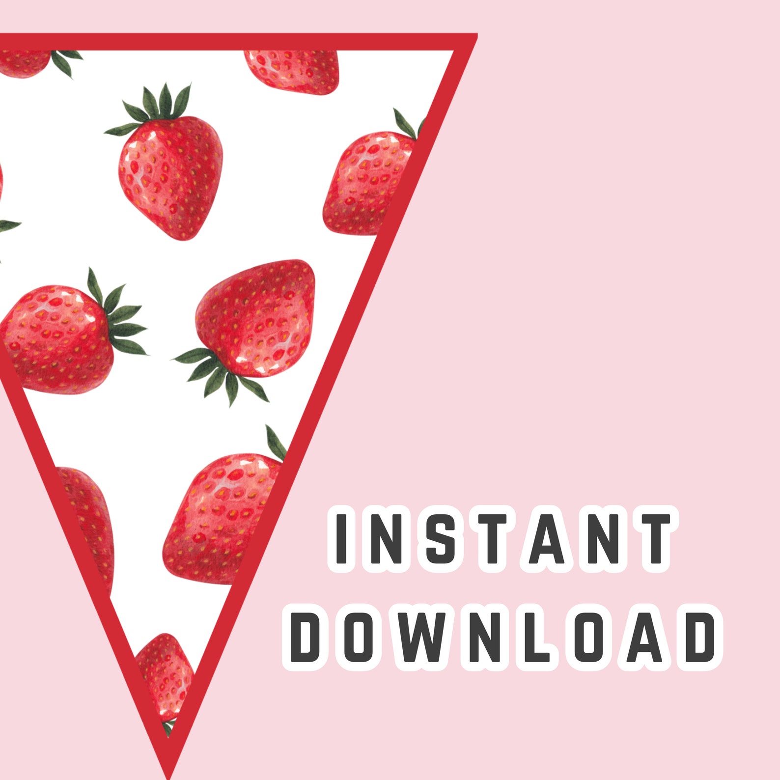 Printable Strawberry Banner Berry Sweet, Berry First Birthday Party ...