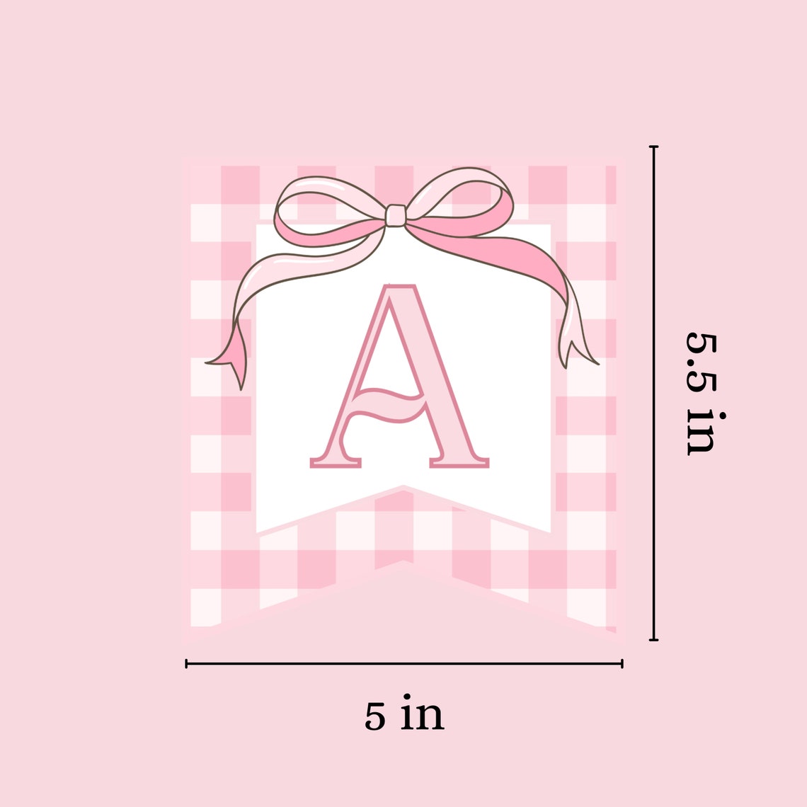 Printable Coquette Happy Birthday Banner Instant Download, Pink Gingham ...