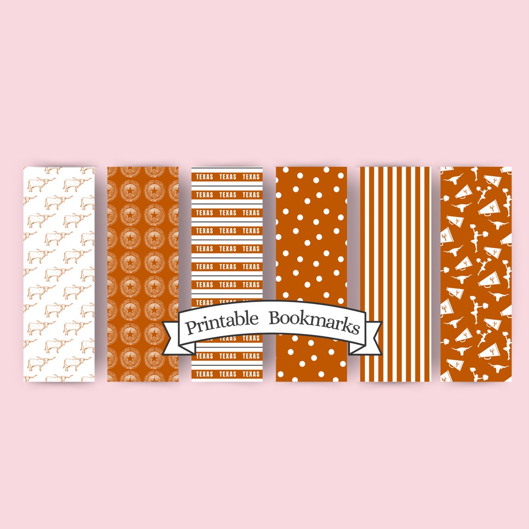 Printable UT Austin Bookmarks Instant Download Bookmarks for Kids Texas ...