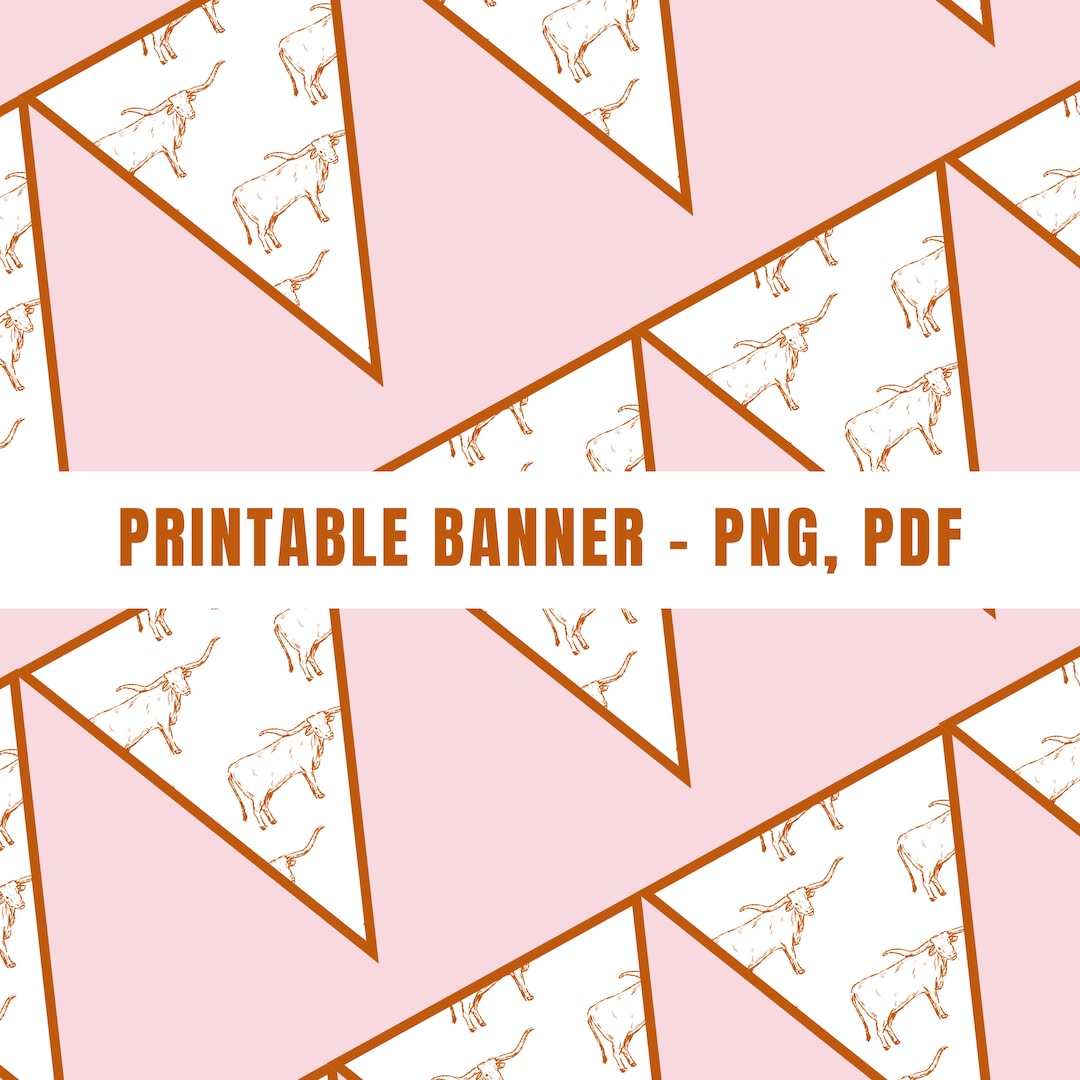Printable Texas Longhorn Banner | Instant Download Burnt Orange ...
