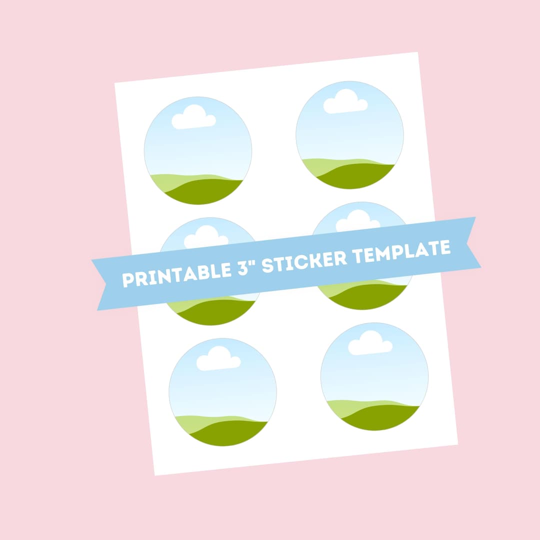 Printable Avery 94513 3 IN Sticker Template | Instant Download, Custom ...