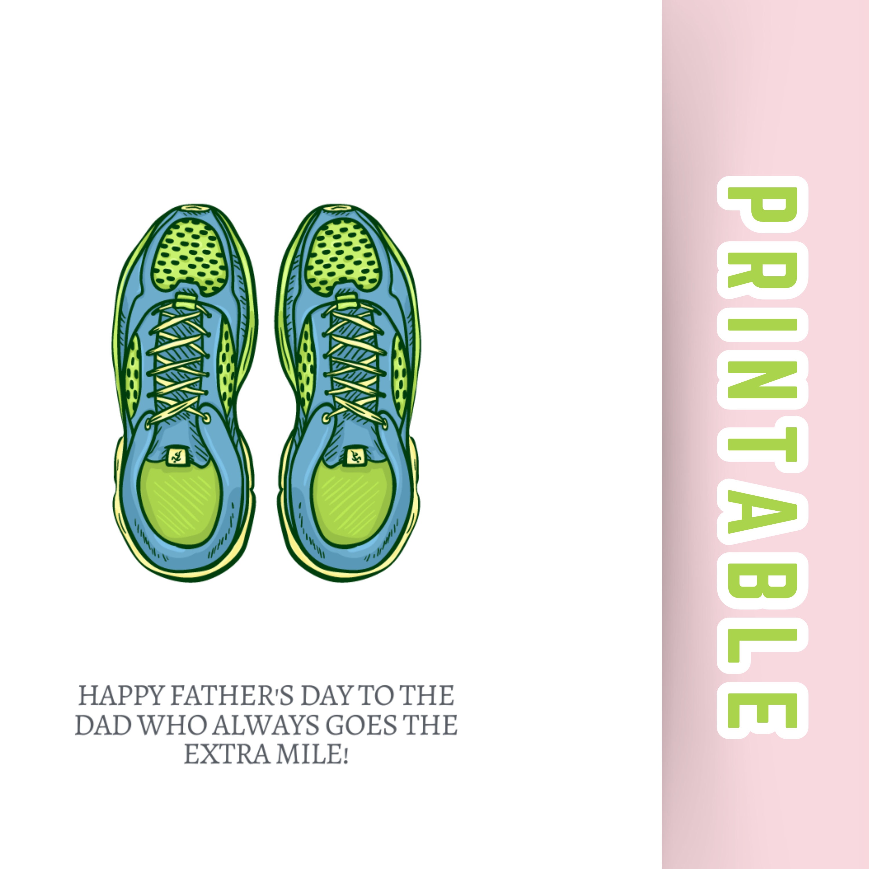 Printable Father's Day Card Running Dad Dads Who Love to Run Instant ...
