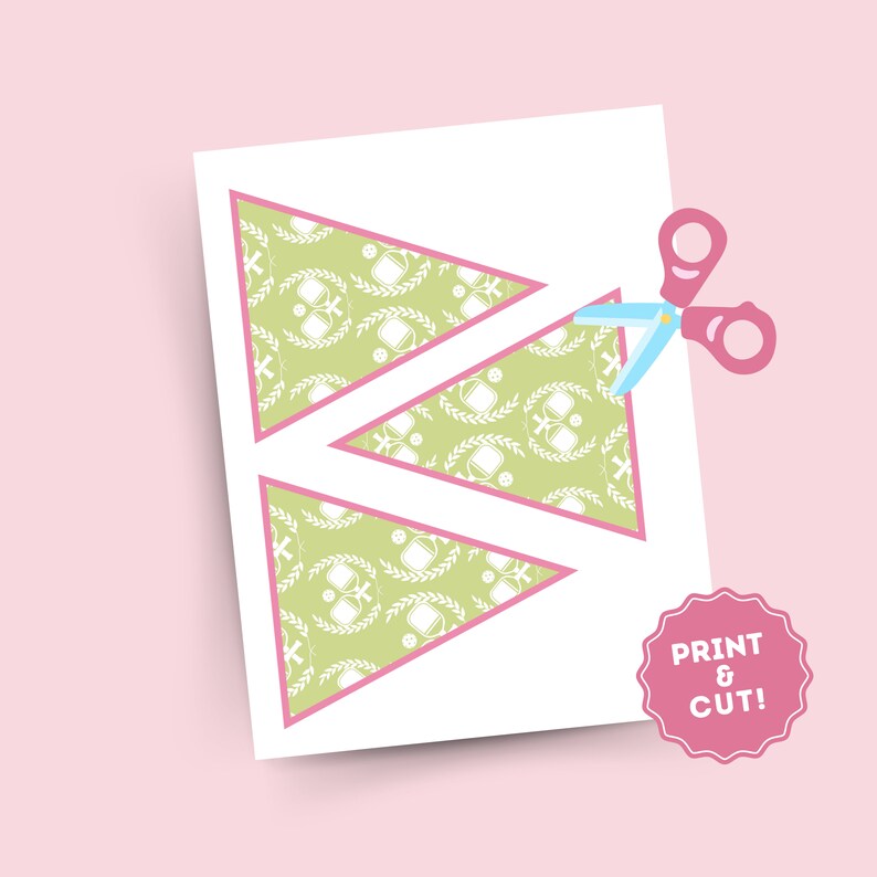 Printable Pickle Ball Banner PNG, PDF Girly Pickle Ball Themed Banner ...