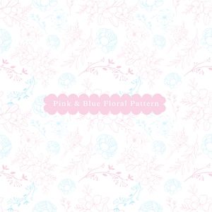 Seamless Pink and Blue Floral Pattern | Instant Download, Printable ...