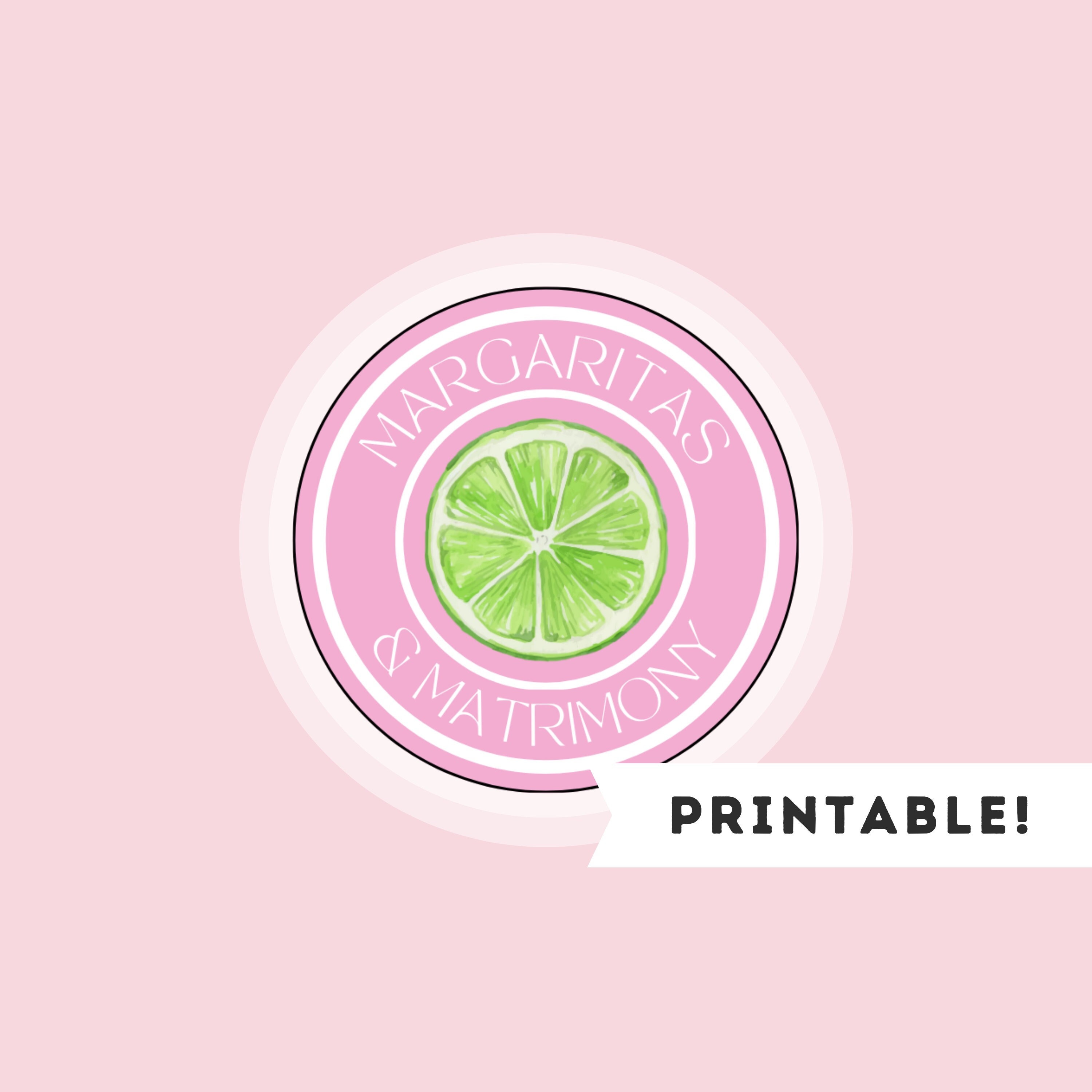 Printable Gelatin Shot Stickers for Margs and Matrimony Themed ...