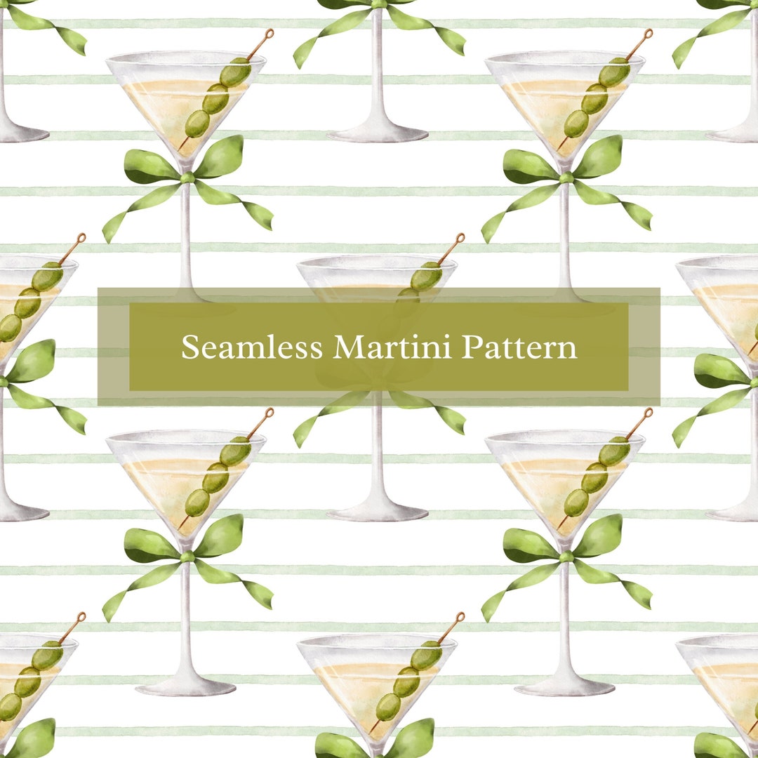 Seamless Digital Download Dirty Martini Pattern | Instant Download ...