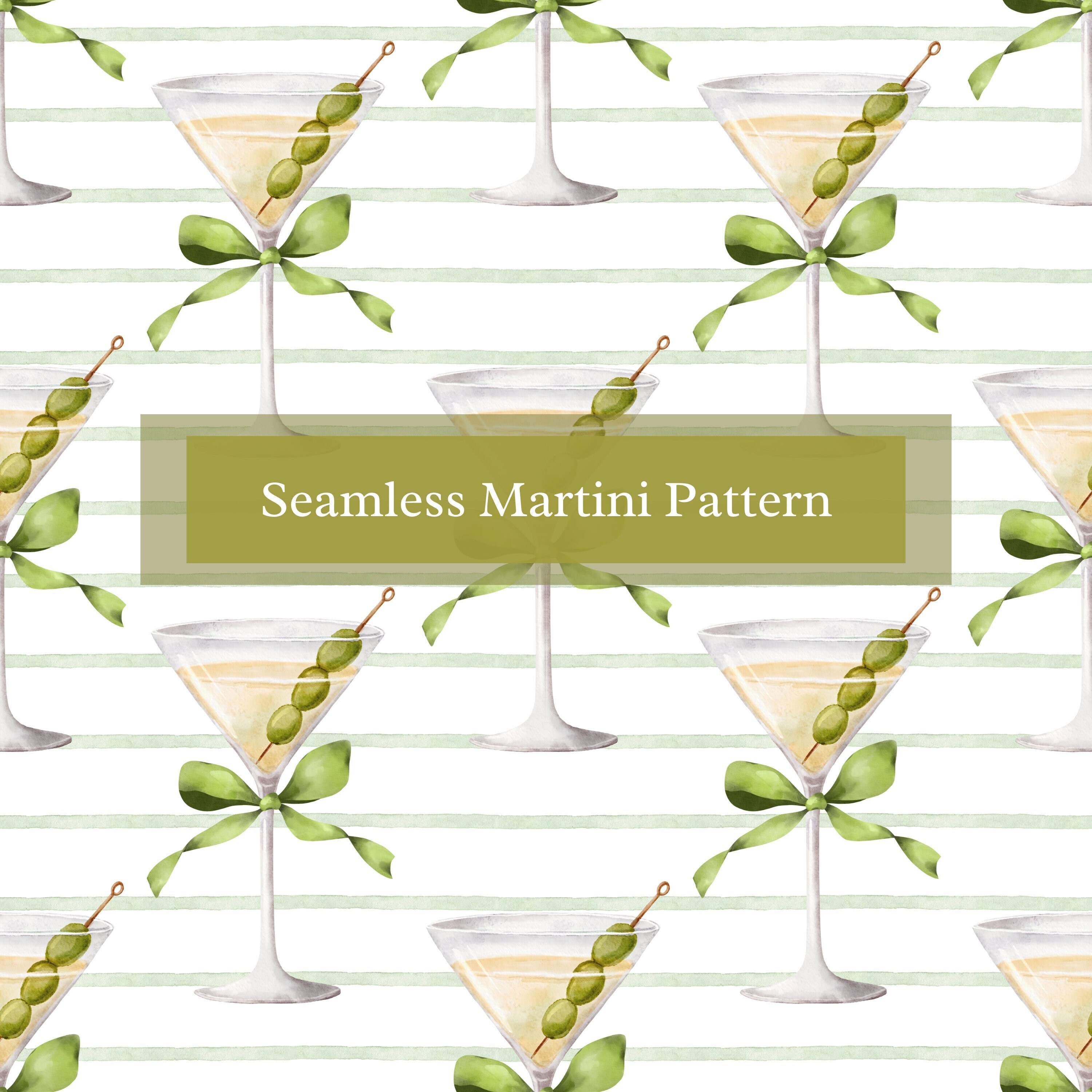 Seamless Digital Download Dirty Martini Pattern Instant Download ...
