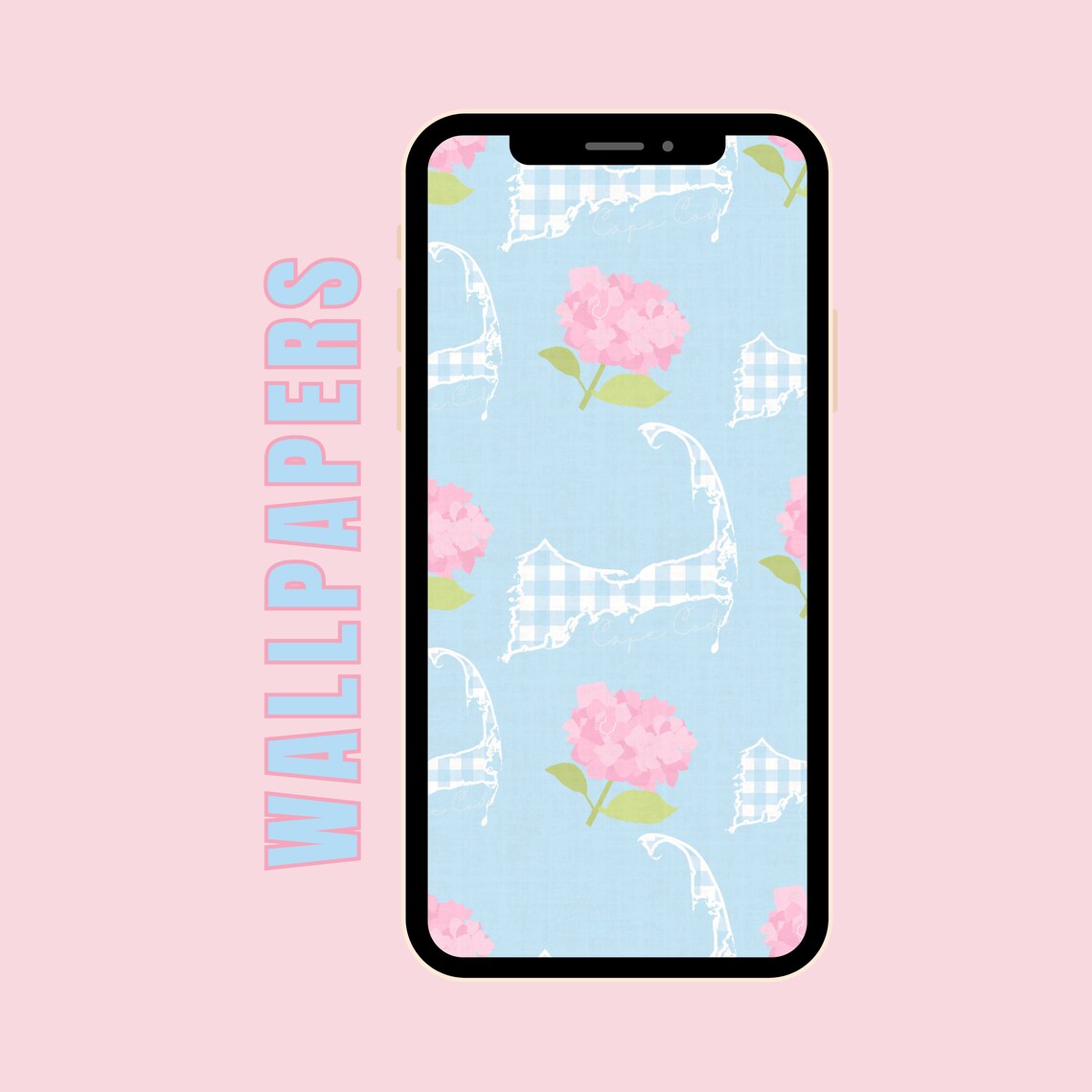 Seamless Cape Cod Hydrangea Pattern, PNG | Digital Paper, Crafting ...