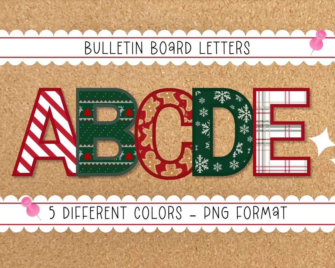 Printable Christmas Bulletin Board Letters for Classroom, Teachers ...