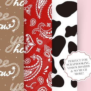 Western Cowboy Digital Paper Bundle | Instant Download, Printable ...