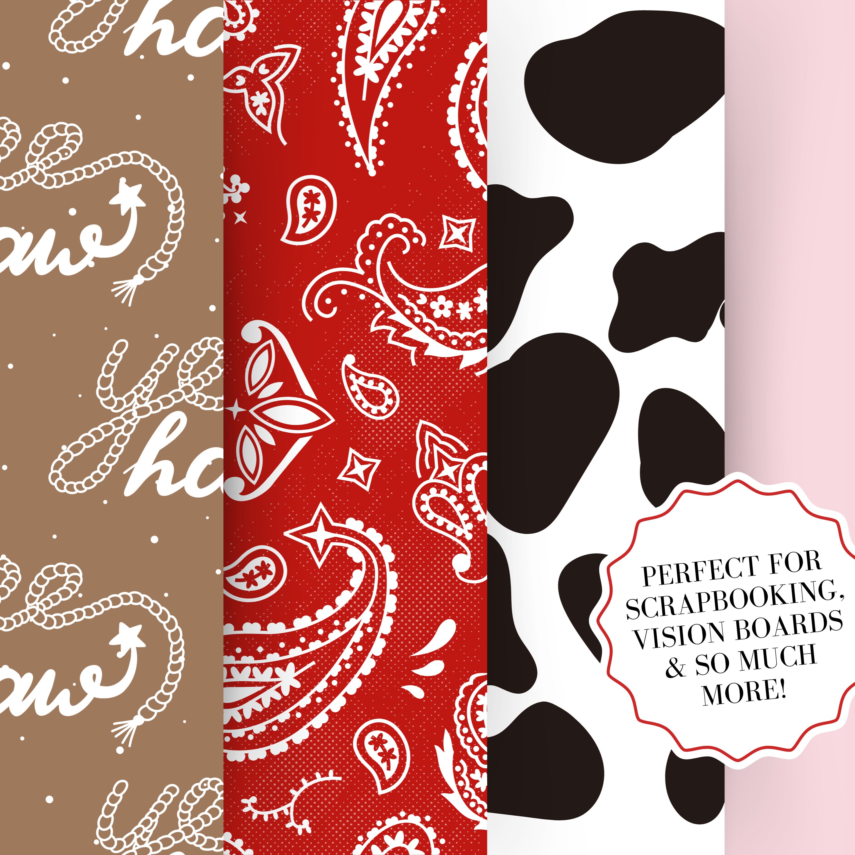 Western Cowboy Digital Paper Bundle Instant Download, Printable ...