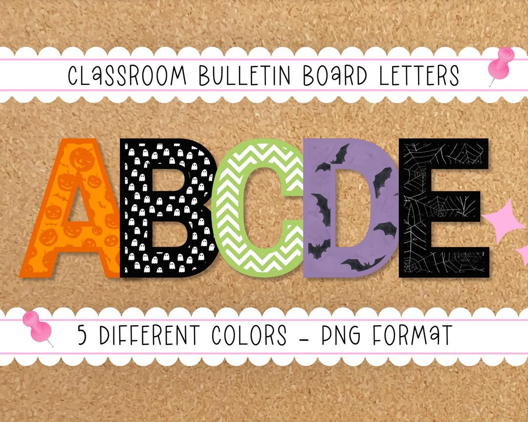 Halloween Bulletin Board Letters, PNG | Instant Download, Printable ...