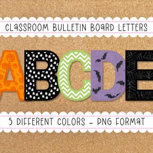 Halloween Bulletin Board Letters, PNG | Instant Download, Printable ...