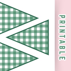 Printable Masters Theme Banner | Green Gingham Party Decorations | Golf ...
