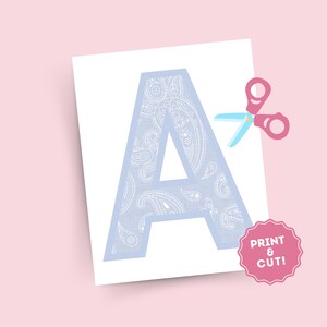 Printable Coastal Bulletin Board Letters | Scallops, Blue Gingham ...