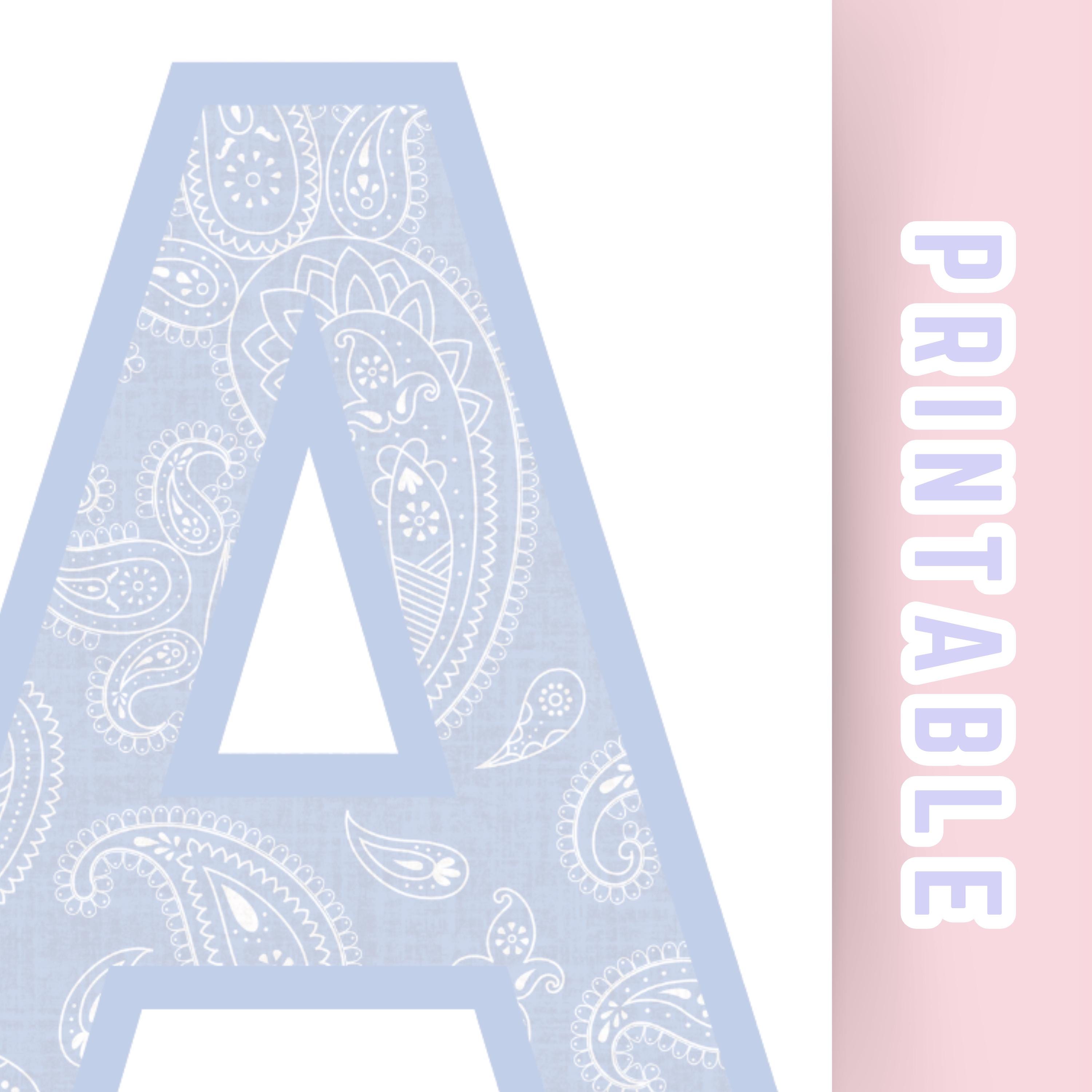 Printable Coastal Bulletin Board Letters | Scallops, Blue Gingham ...