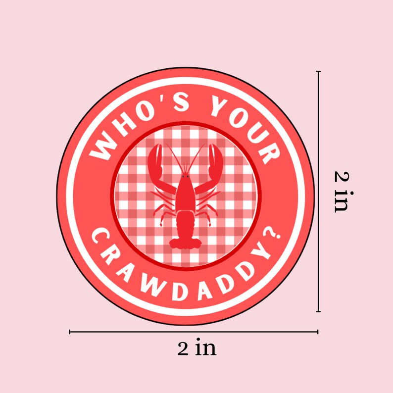 Printable Crawfish Stickers Avery 22807, 2 Inch Stickers Instant ...