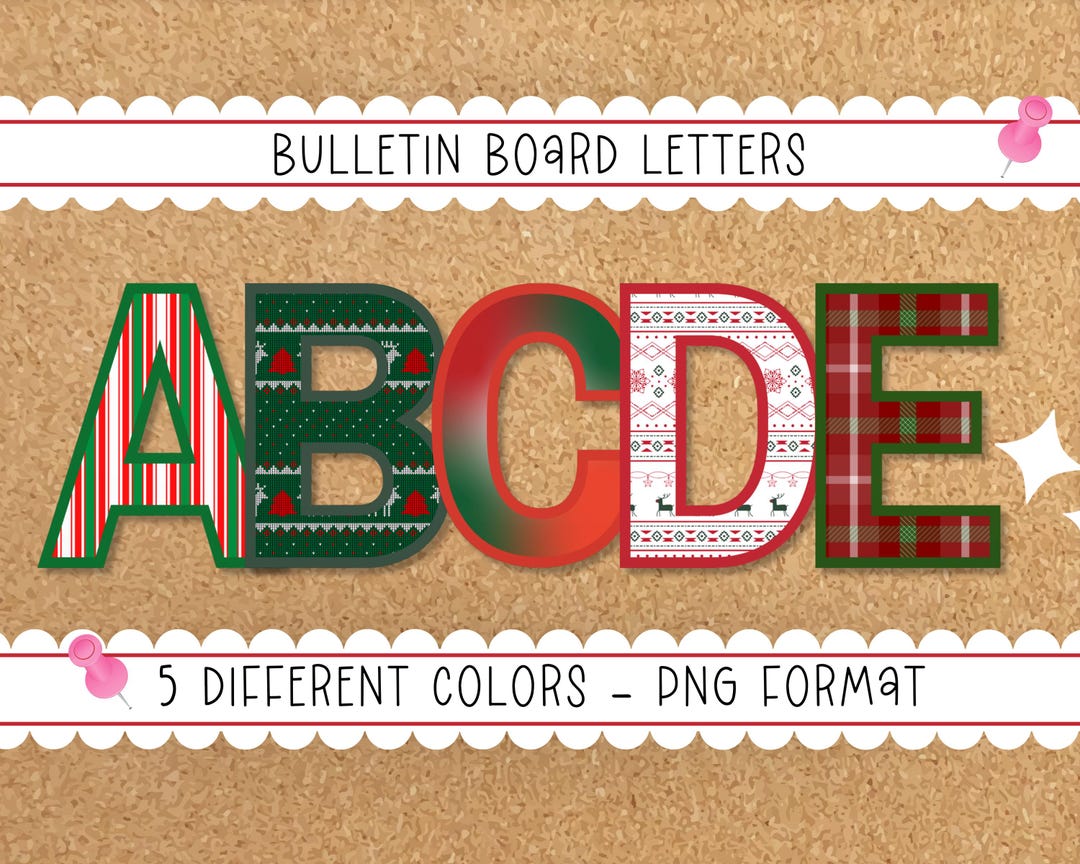 Printable Christmas Bulletin Board Letters for School, Classroom ...