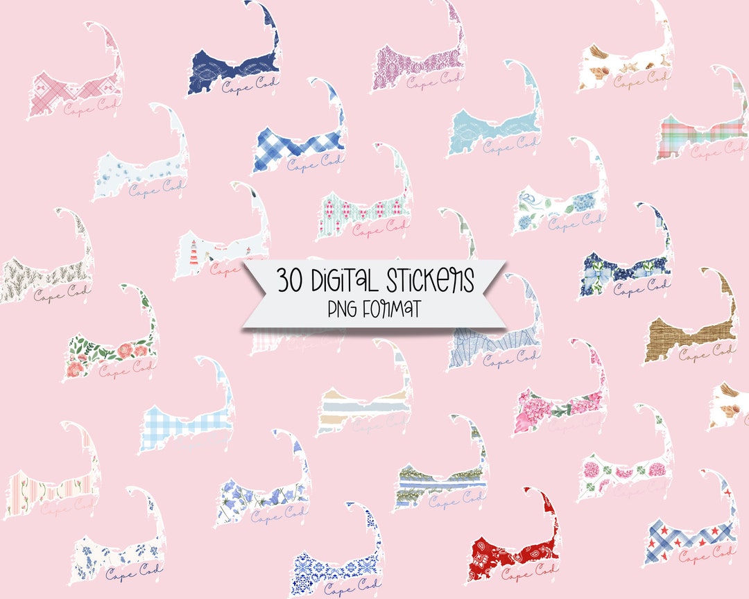 Cape Cod Digital Sitckers, PNG | Instant Download, Printable Cape Cod ...