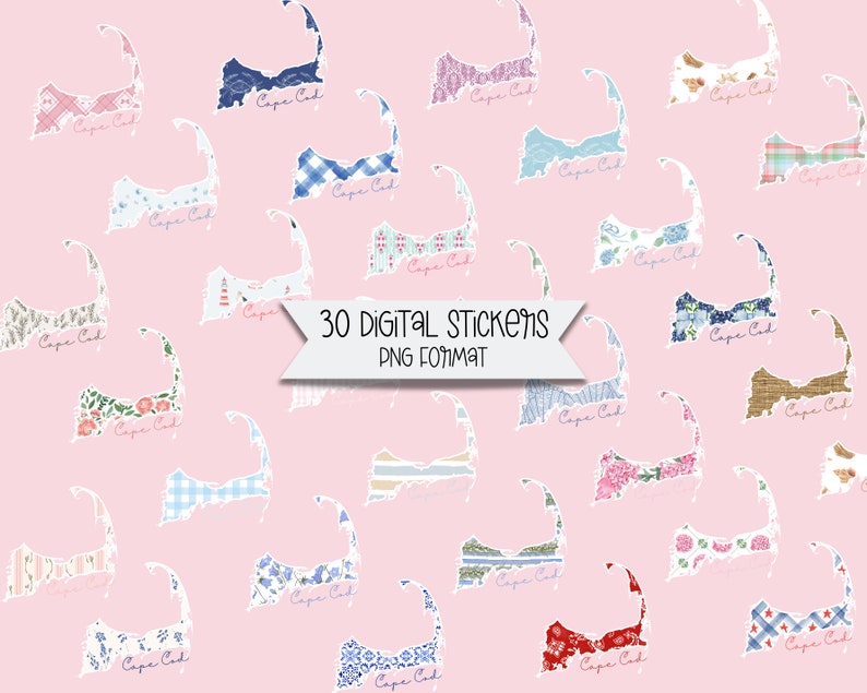 Cape Cod Digital Sitckers, PNG | Instant Download, Printable Cape Cod ...