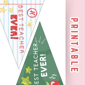 Printable Best Teacher Ever Pennants, Flags, Banners | Gifts for ...