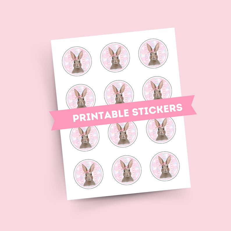 Printable Easter Bunny Stickers | Avery 22807 Printable 2 Inch Stickers ...