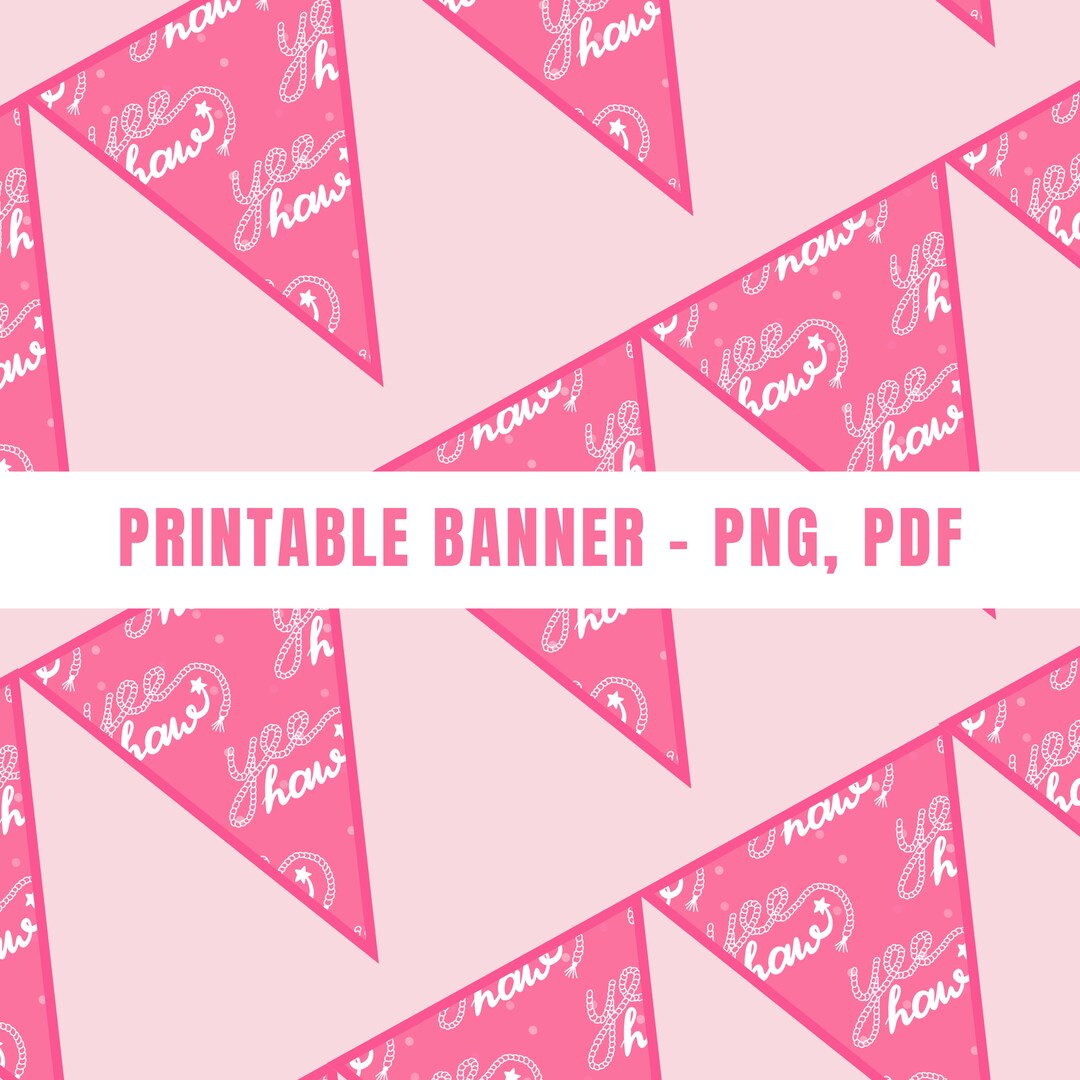 Printable Disco Cowgirl Banner Instant Download PNG, PDF Pink Cowgirl ...