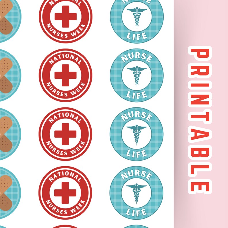 National Nurses Week Cupcake Toppers | Instant Download, Printable RN ...