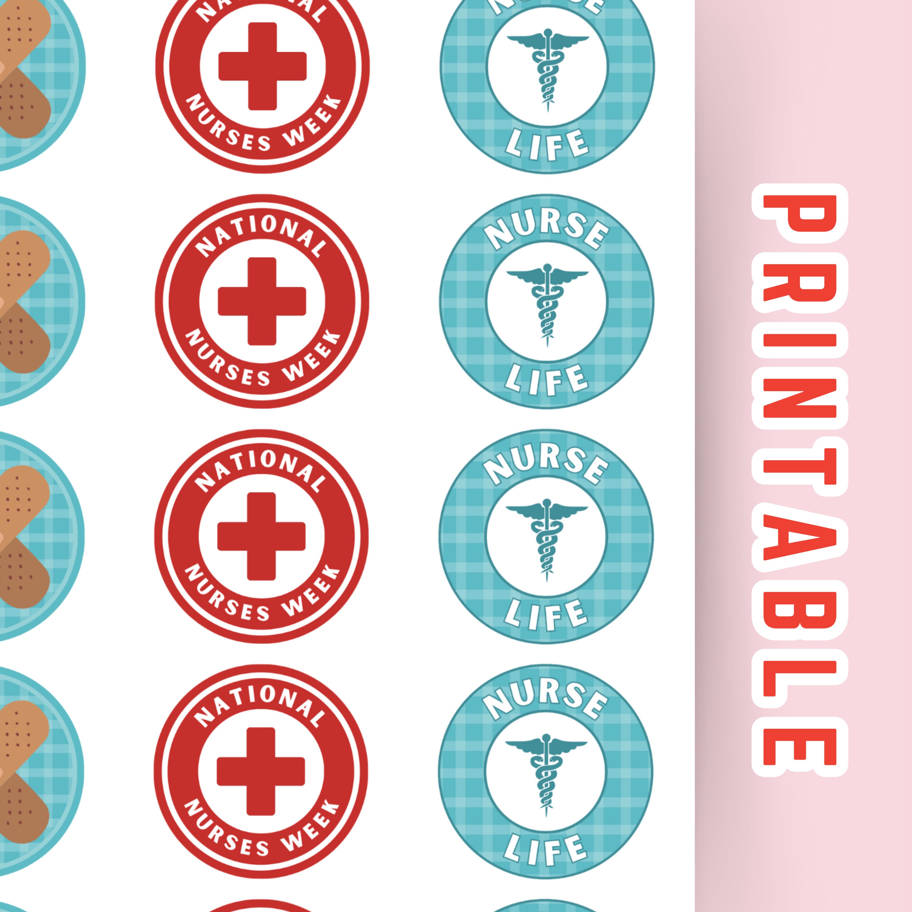 National Nurses Week Cupcake Toppers | Instant Download, Printable RN ...