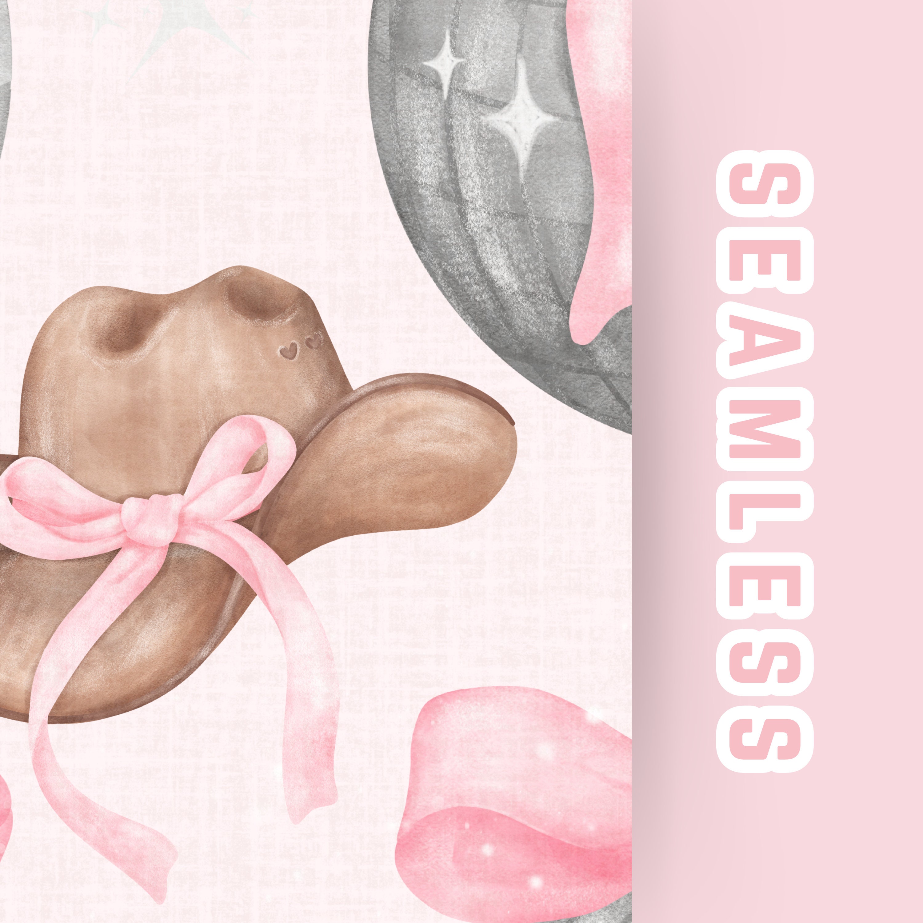 Seamless Disco Cowgirl Pattern Instant Download, Printable Digital ...