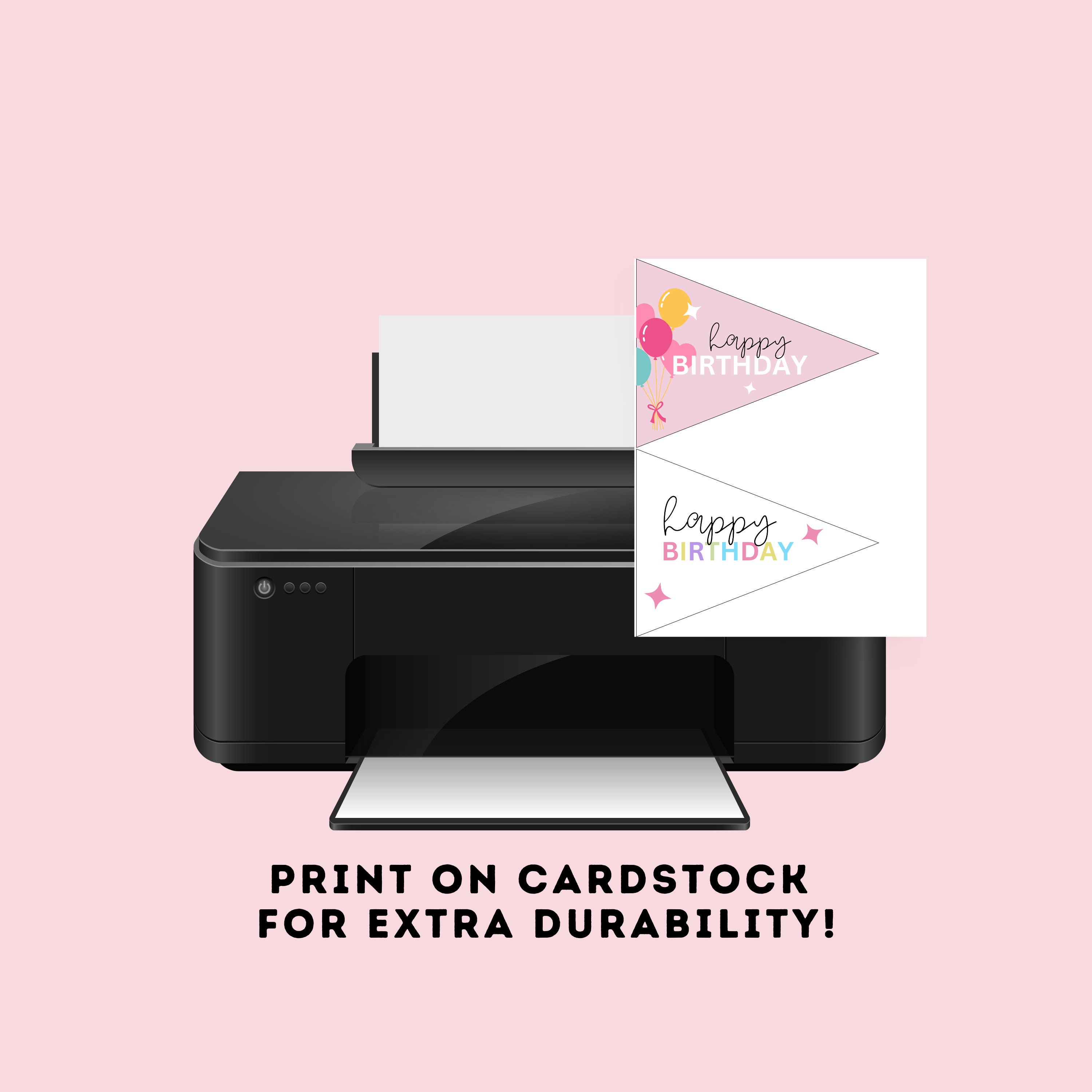 Printable Happy Birthday Pennant Banners for Boys and Girls Colorful ...