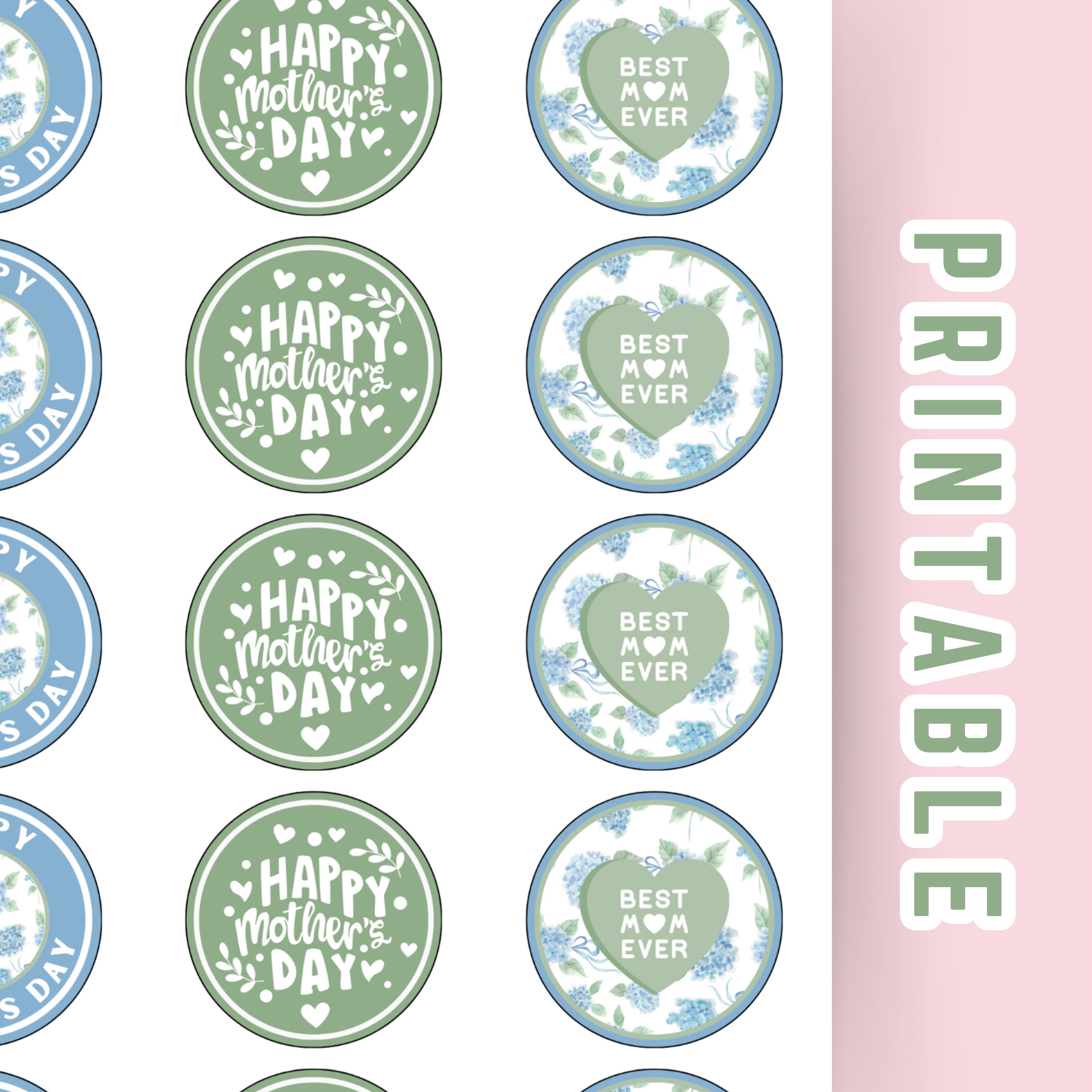 Printable Mother's Day Cupcake Toppers Instant Download Decorations ...