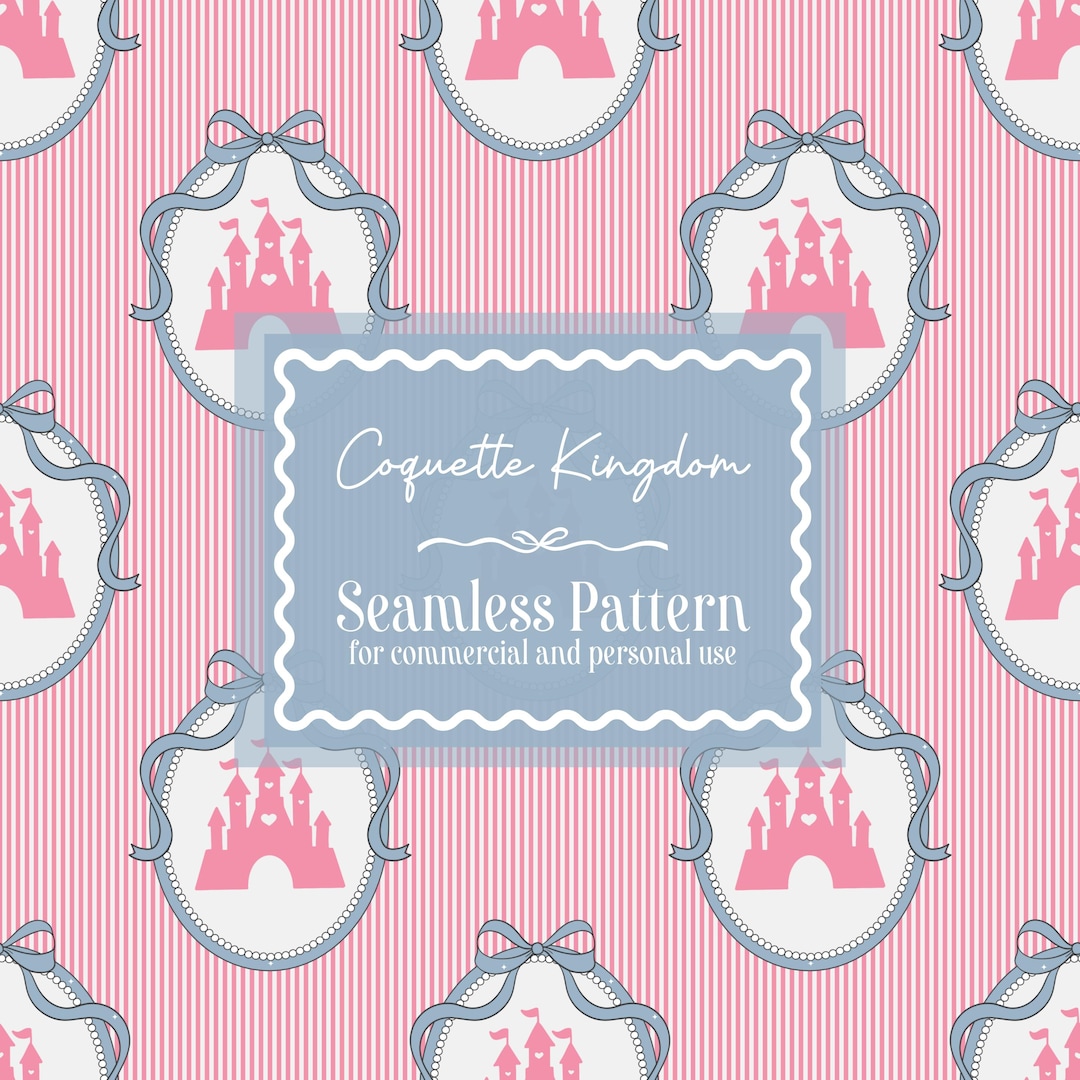 Seamless Coquette Castle Pattern | Digital Paper for Custom Crafts ...
