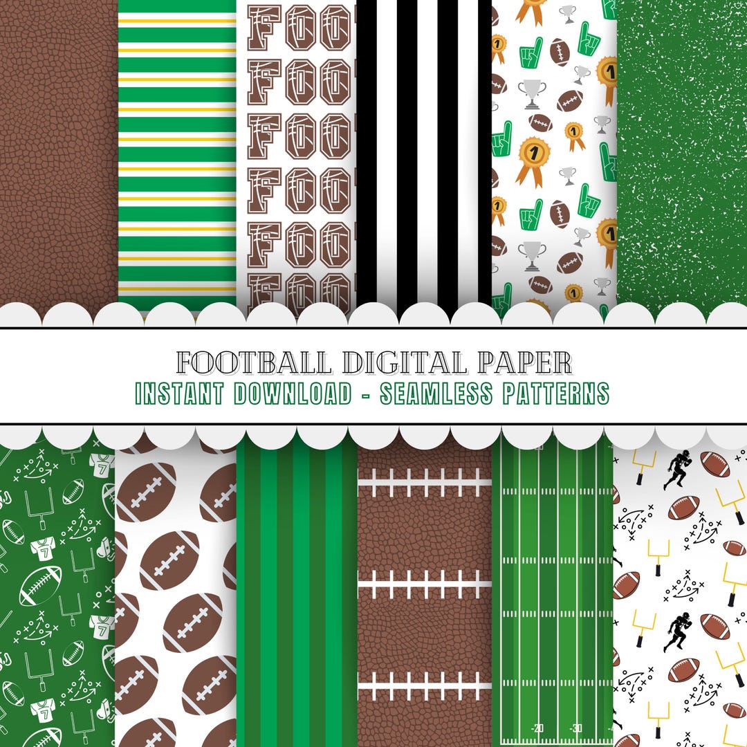 Football Digital Paper, Instant Download and Printable Papers for Craft ...