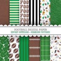 Football Digital Paper Pack - Scrapbooking Papers - Seamless Patterns ...